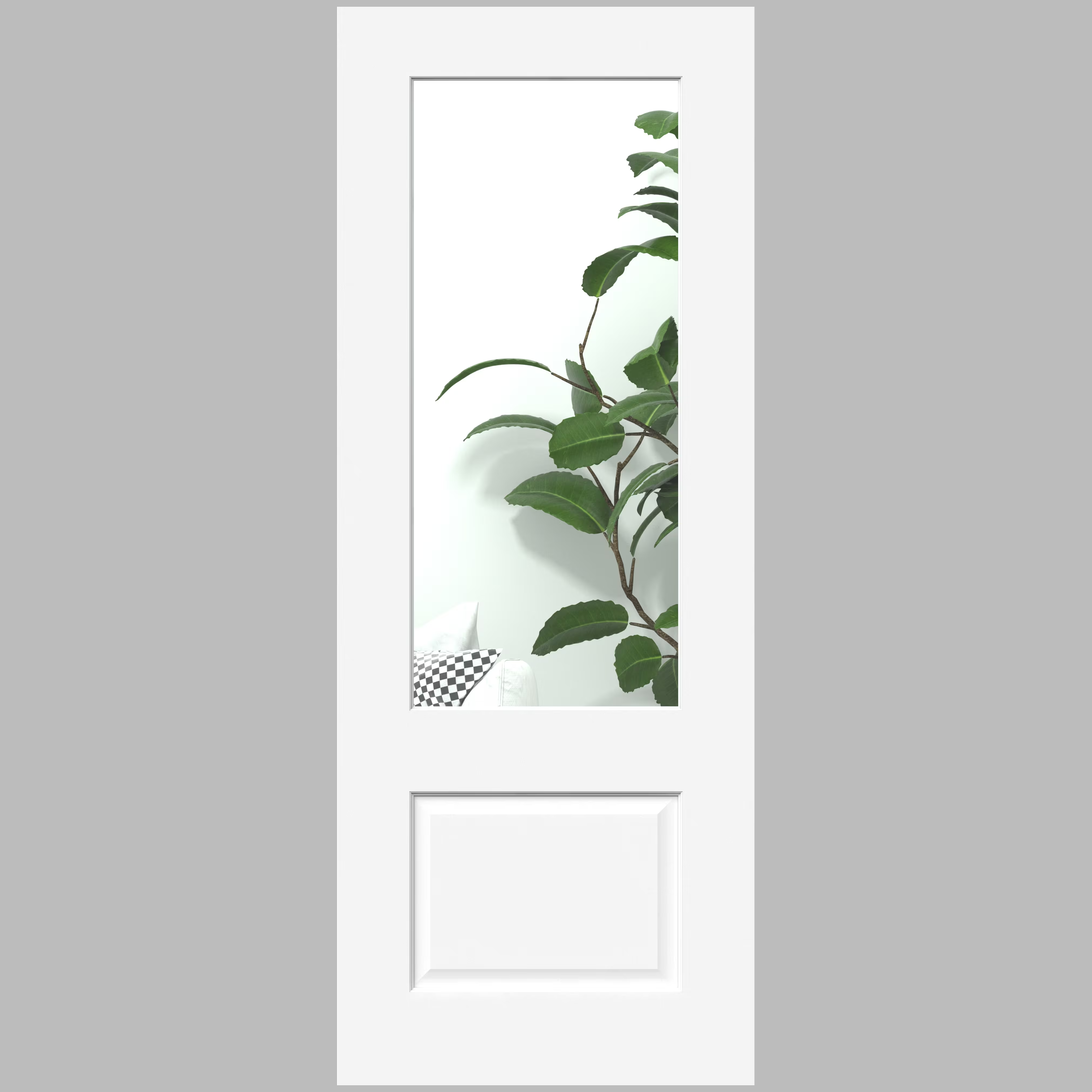 Linton 1 Panel White Pre-Finished Glazed Internal Door – Deal4Doors